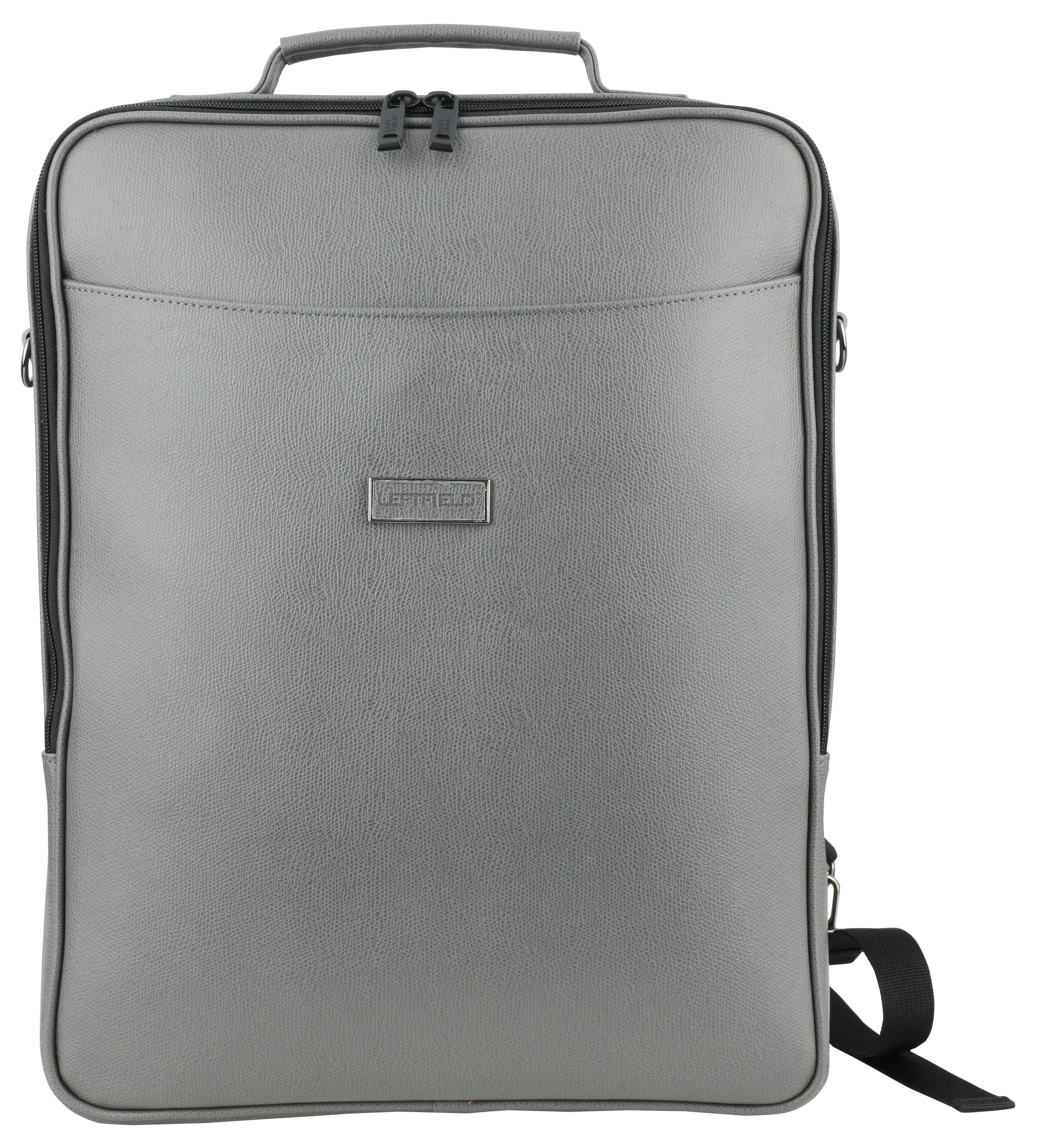 Gray Faux Leather Laptop Backpacks – CALD