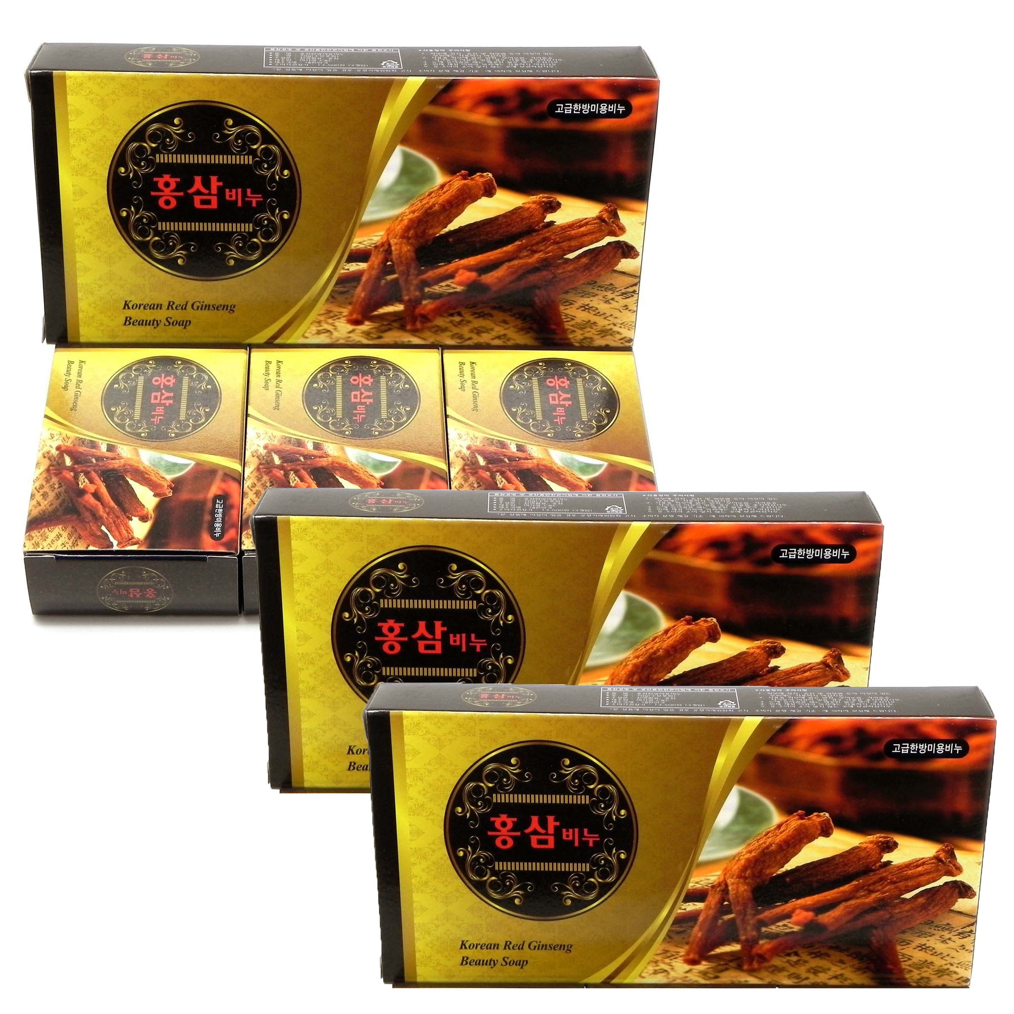 3 Boxes Korean Red Ginseng Beauty Bar Soaps Moisture Cleanser Bath